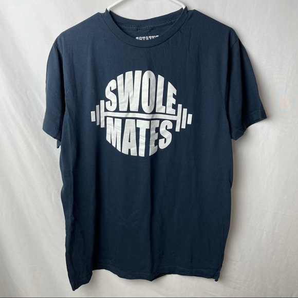 Shirts | Mens Swole Mates Short Sleeve Tee In Navywhite | Poshmark